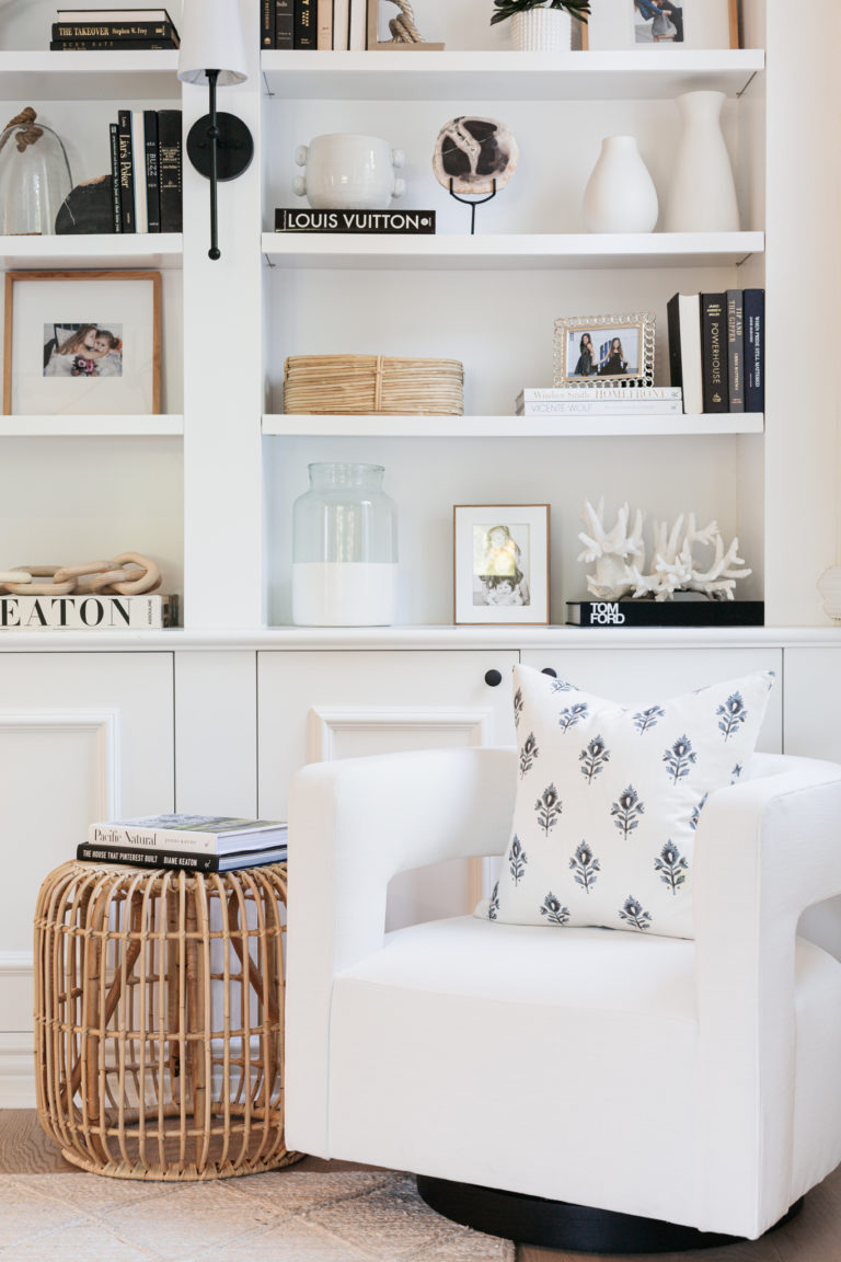 The Perfect White Living Room with Shelf Styling Goals · Haven