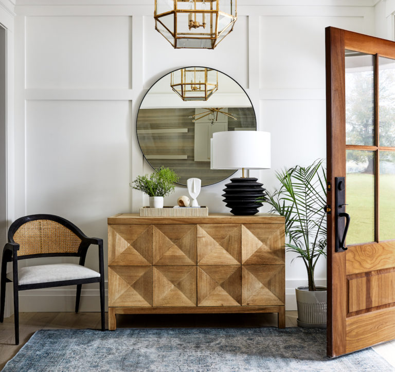 Aged Gold Accents Shine In This Modern Farmhouse · Haven