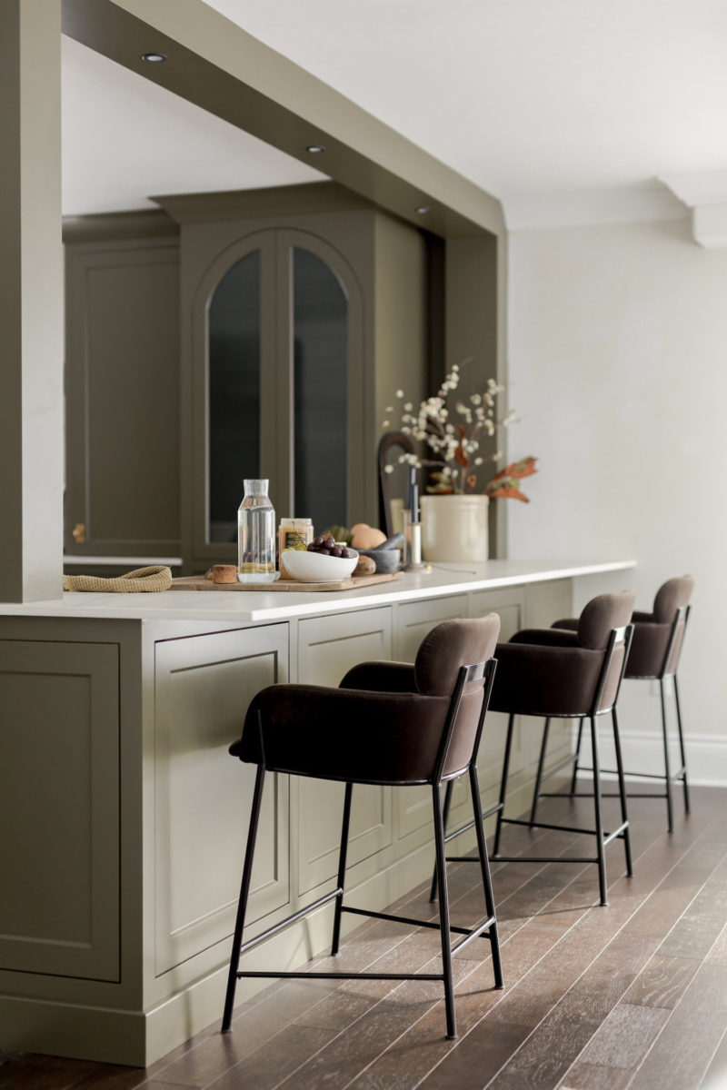 Satisfying Symmetry & Custom Green Cabinets Create a Moody Transitional ...