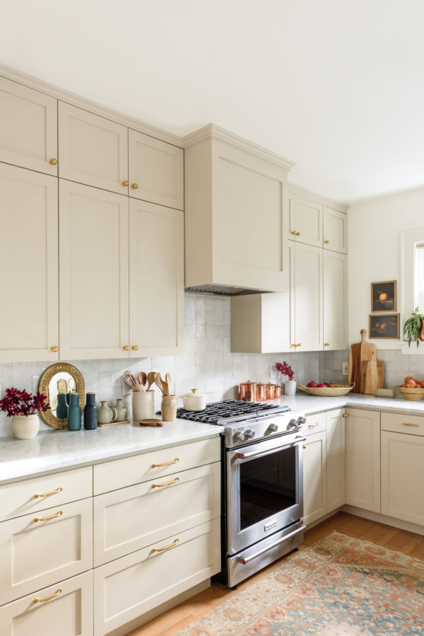 Sandy Cabinets and Brass Knobs Lend Classic Touches to This Craftsman ...