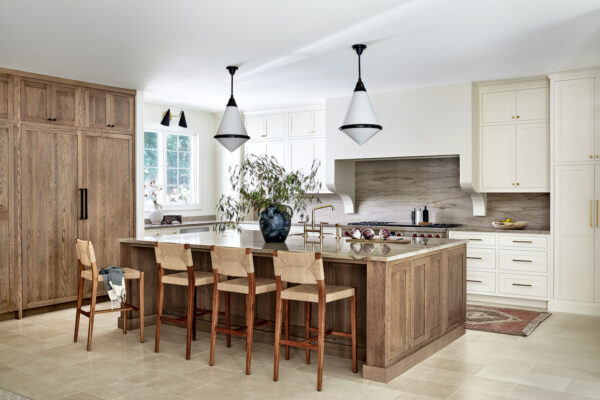 Oak Millwork and Kalahari Quartzite and Bring Warmth to a Transitional ...