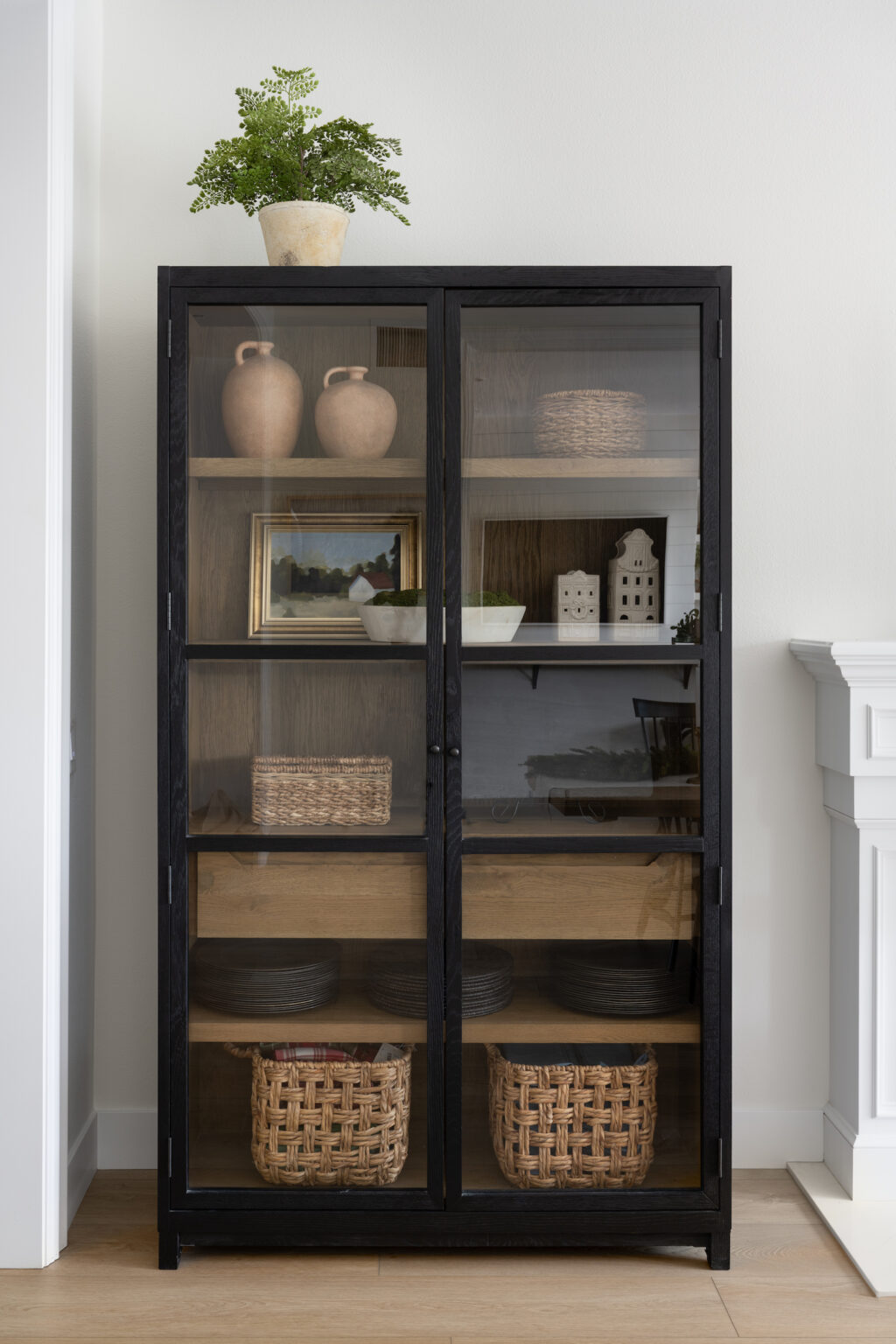 Muted Cut Stone Layers on Subtle Texture in a Neutral Transitional Home ...
