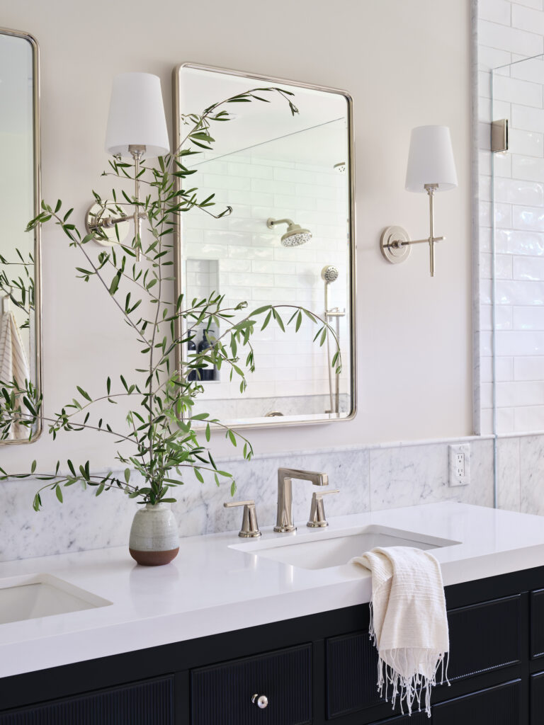 Marble Wainscot Brings Luxury to an Open and Airy Bathroom Renovation ...
